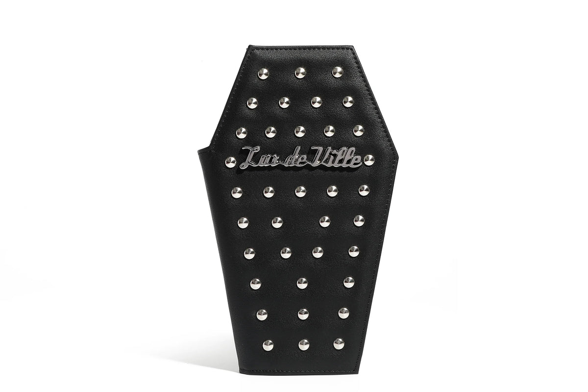 Black Matte Studded Coffin Wallet – DeadRockers