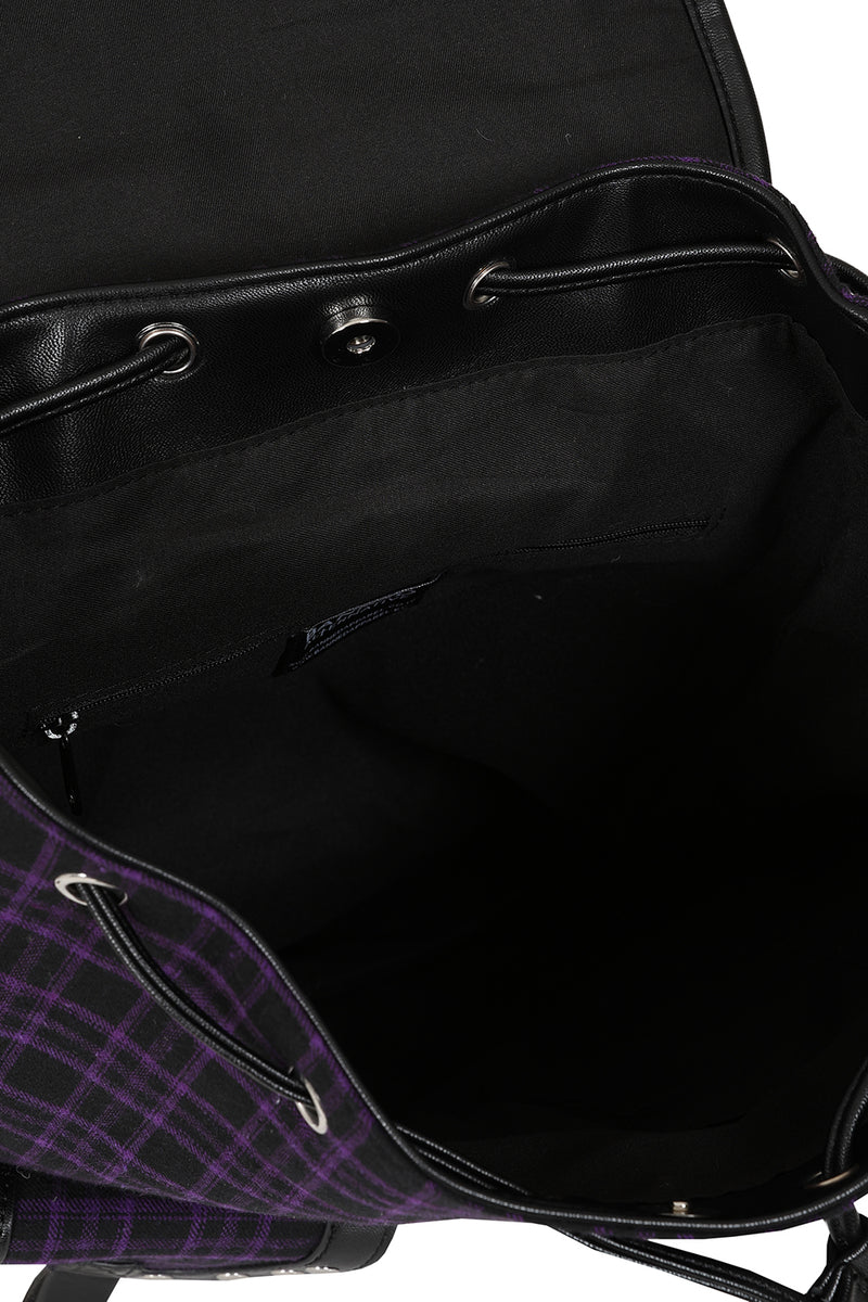 Purple Plaid Backpack – DeadRockers
