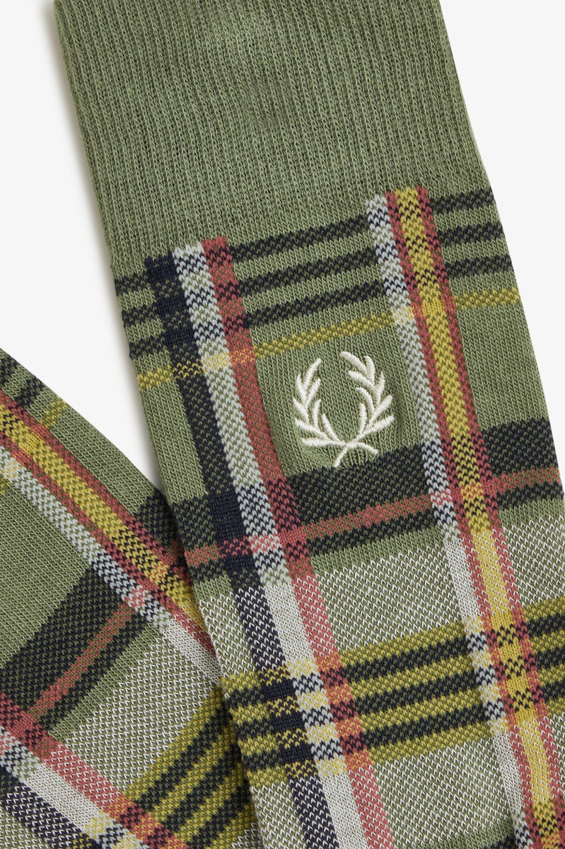 Fred Perry Madras Socks Olive Mint – DeadRockers