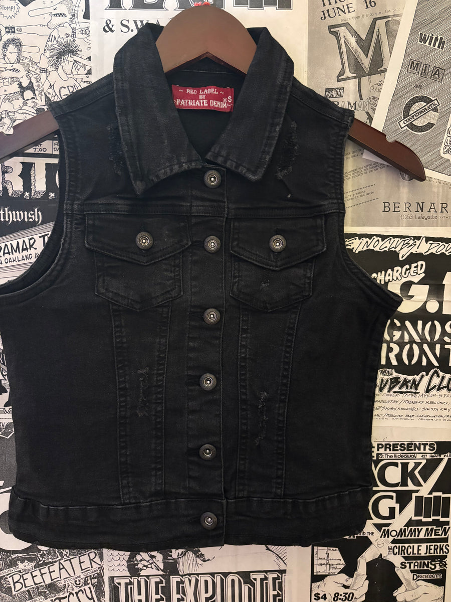 Distressed Back Denim Vest – DeadRockers