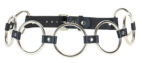3" Ring Black Leather Belt – DeadRockers