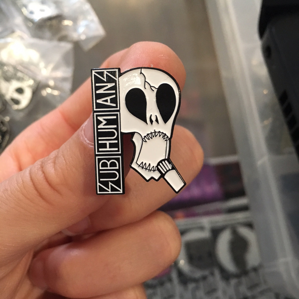 Subhumans Skull Enamel Pin – DeadRockers