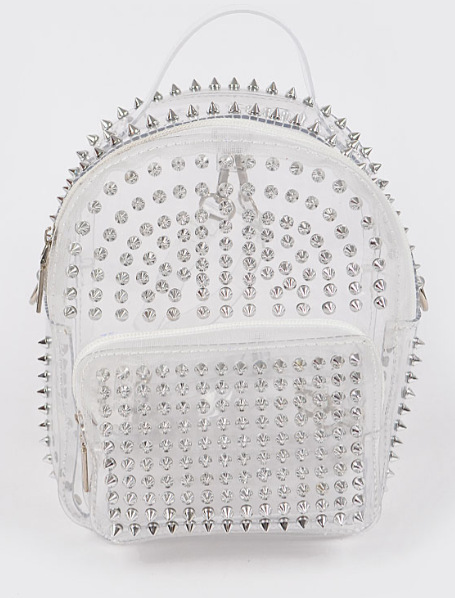 Clear Studded Mini Convertible Backpack – DeadRockers